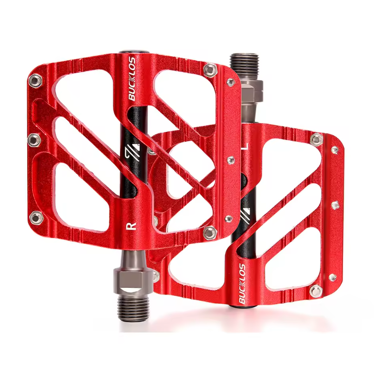 Flat pedaler i Aluminium – Rød - El Garagen